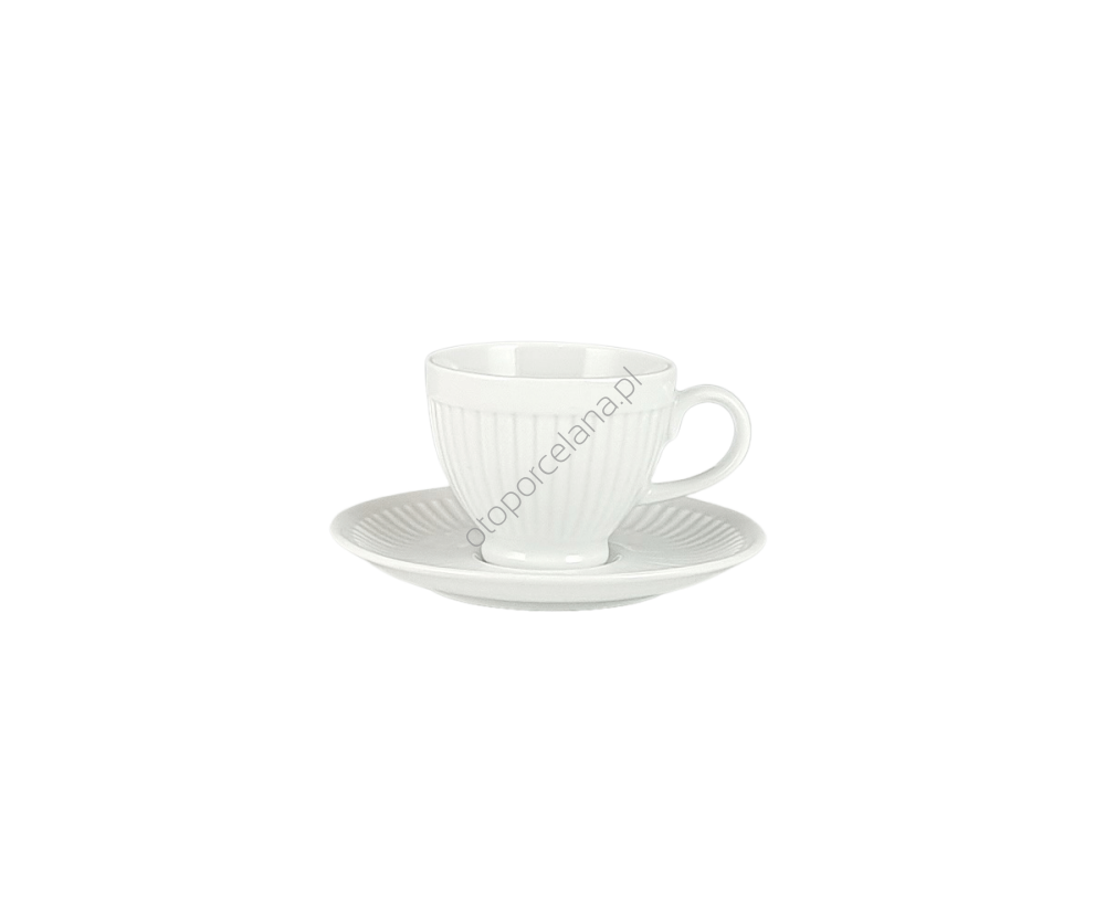 MINOS WHITE filiżanka ze spodkiem AC162 100 ml - Porcelana Bogucice